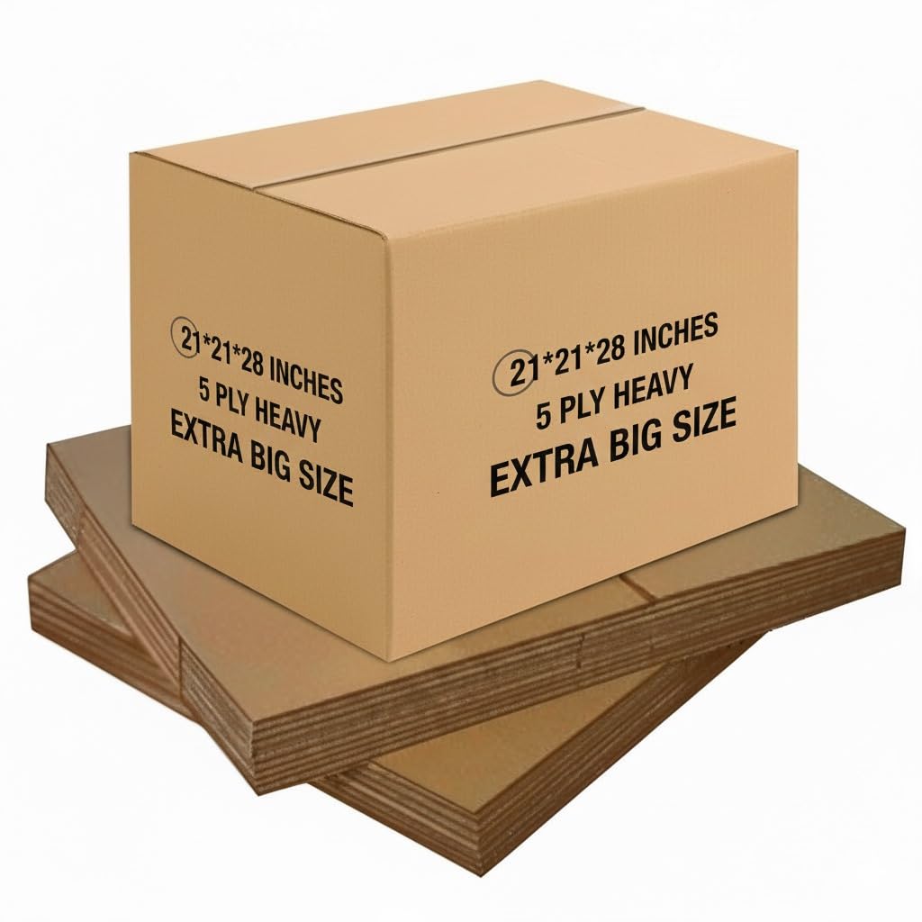 Cardboard Boxes for Packaging (Pack of 3) |5 Ply 21"X21"X28" | Brown ...