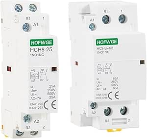 Contacteur DC Contacteur modulaire AC Domestique sur Rail Din, HCH8-25A 2P 4P 40A 63A 100A 220V ...