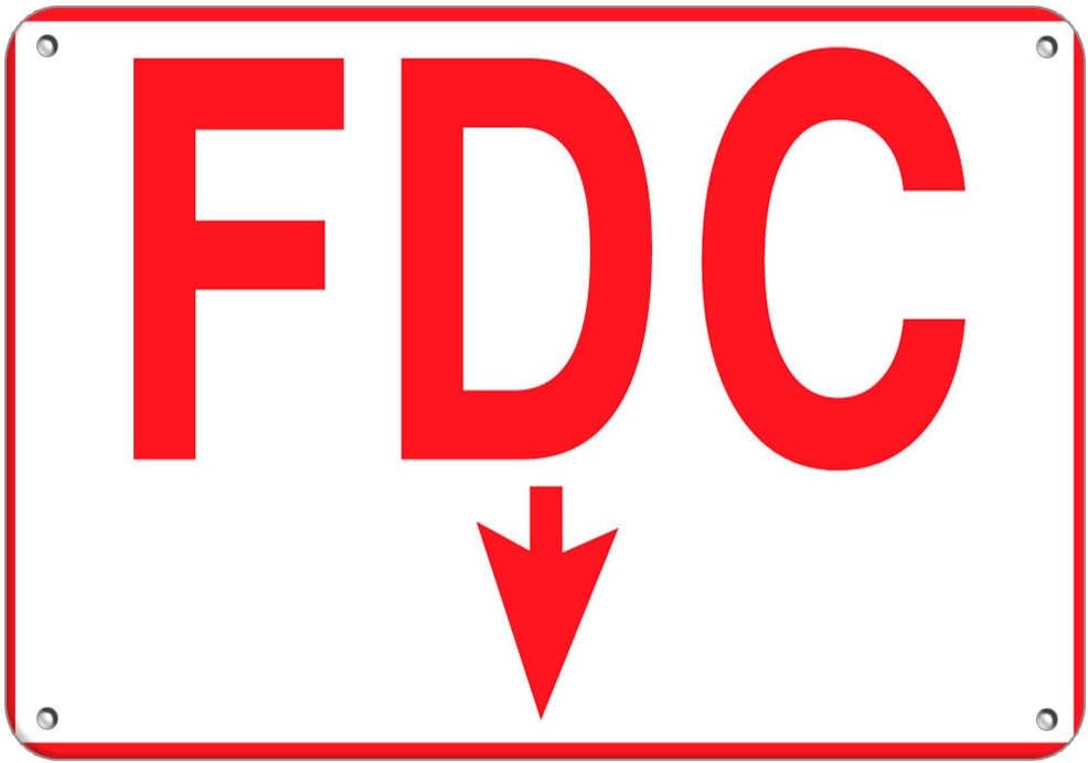 Amazon.com : Fdc Downward Pointing Arrow Hazard Sign Fire Sign Vinyl ...