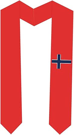 Amazon.com: Tautaoxuu Norway Flag Graduation Sash Satin Scarf 72" Stole ...