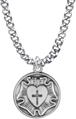 Amazon.com: True Faith Jewelry Sterling Silver Luther's Rose Lutheran ...