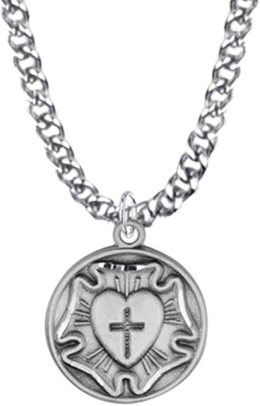 Amazon.com: True Faith Jewelry Sterling Silver Luther's Rose Lutheran ...