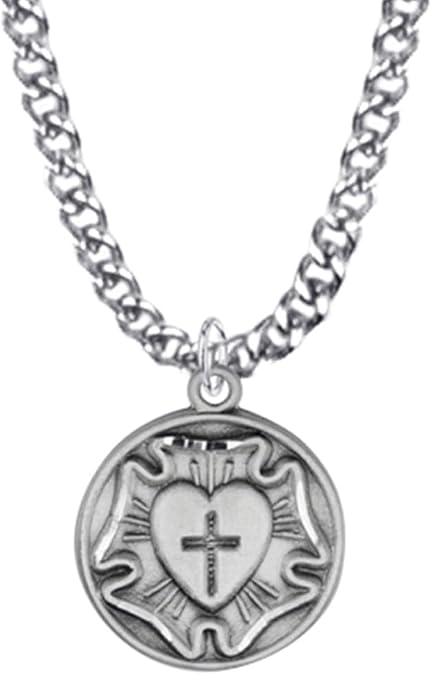 Amazon.com: True Faith Jewelry Sterling Silver Luther's Rose Lutheran ...