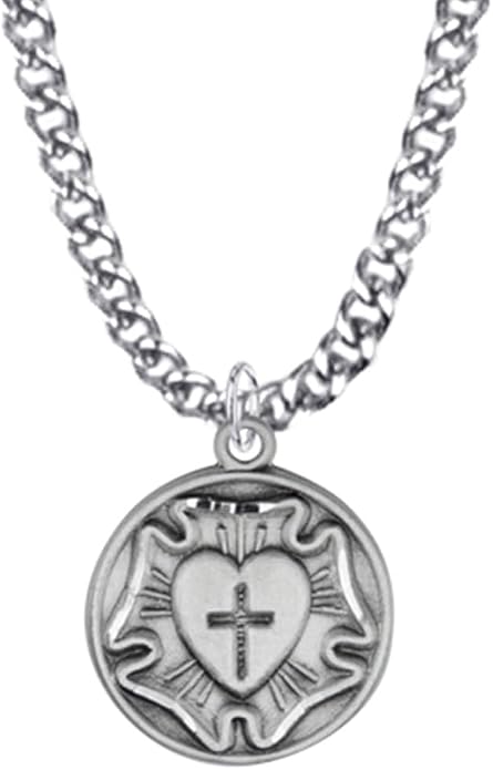 Amazon.com: True Faith Jewelry Sterling Silver Luther's Rose Lutheran ...