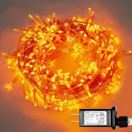 ILLUMINEW 300 Led Orange String Lights Outdoor Halloween Decorations ...
