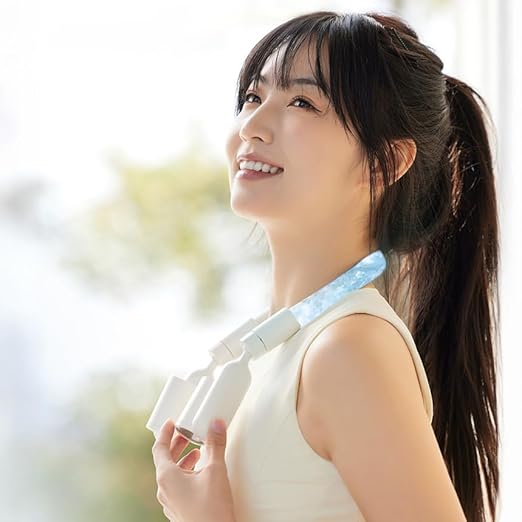 Amazon | 首掛け扇風機「2025年夏革新型·28℃自然凍結 冷却チューブ」ネッククーラーアイスネックリング 携帯扇風機 軽量 冷感 熱中症対策 2000mAh*2大容量 長時間稼働 ...