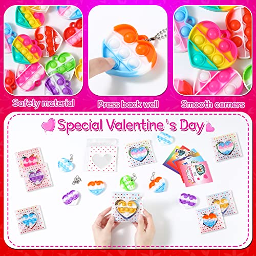 Weceit 30Pack Valentines Cards for Kids Classroom with Heart Pop Bubble ...