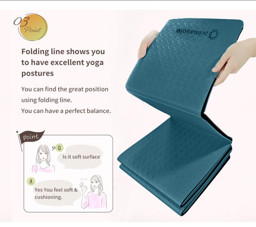 Snapklik.com : Primasole TPE Folding Yoga Mat Travel Double Side Non ...
