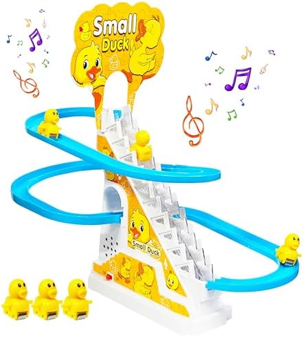 Buy VGRASSP Duck Slide Toy Set, Funny Automatic Duck Chasing Race Track ...