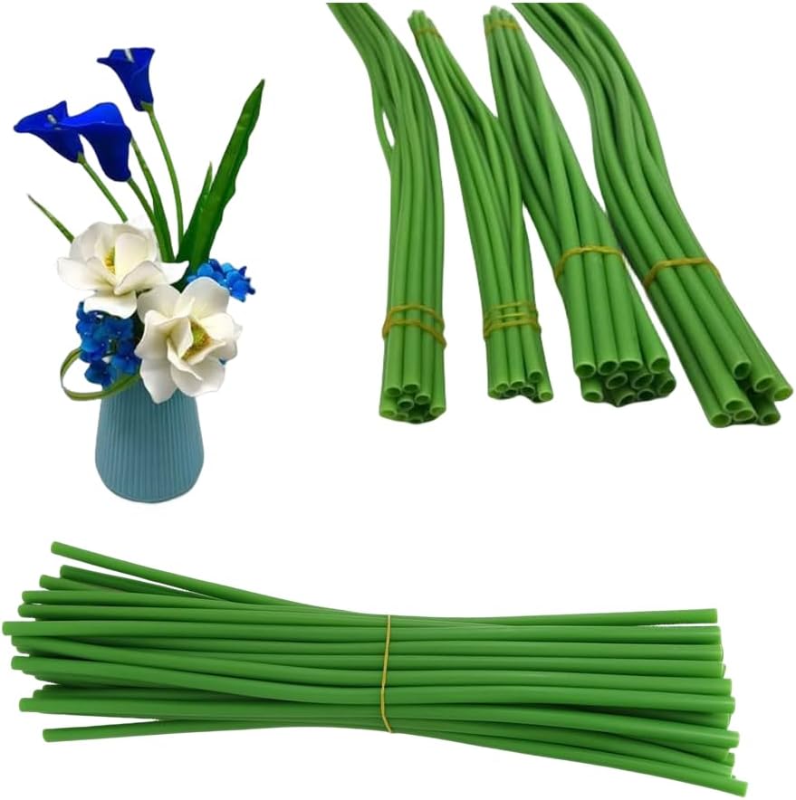 Amazon.com: joleully100pcs Plastic Floral Stem, Artificial Flower Rod ...