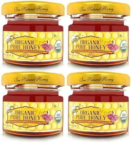 Amazon.com : Bee Seasonal Organic & Raw Honey Mini Gift Box - 4 Pack ...