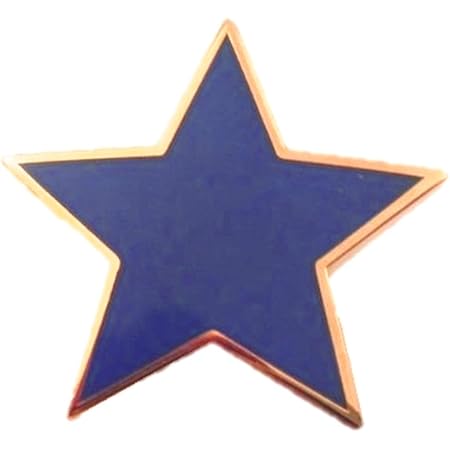 Plain Blue Star pin Badge : Amazon.co.uk: Fashion