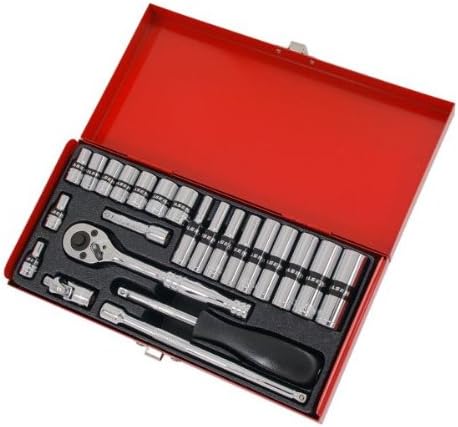 WORKPRO 39-Piece Drive Socket Set 1/4''3/8'', CR-V Metric and Imperial ...