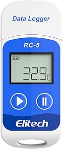 Elitech Mini USB Temperature Data Logger, High Precision Sensor, 32000 ...