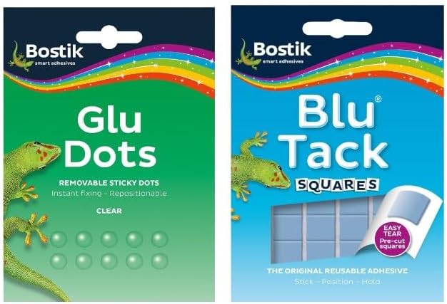 Glue Dot Removable 64 Dots + Blu Tack Square Blue Pack putty adhesive ...