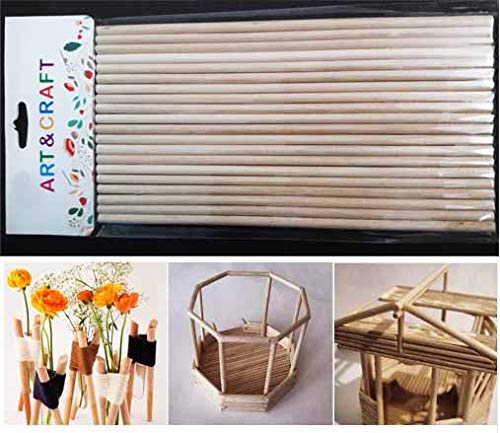 Tia Wooden Stick (Dia-5mm Thick) Stick for Craft and DIY Projects-8In ...