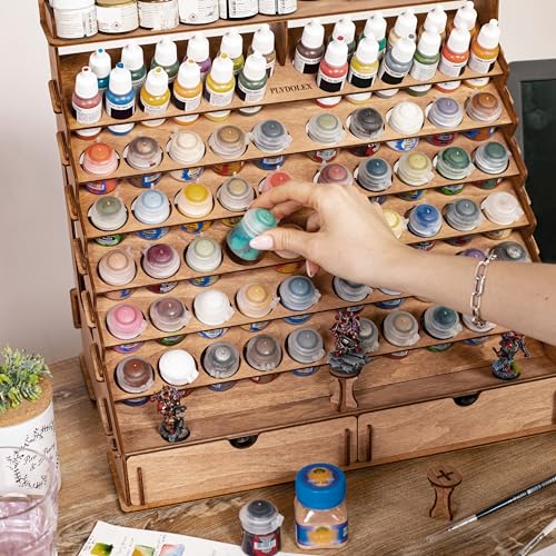 Snapklik.com : Plydolex Wooden Paint Organizer For 74 Bottles Of Paints ...