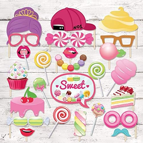 Amazon.com: CC HOME Candy Photo Booth Props,Candyland Decorations for ...