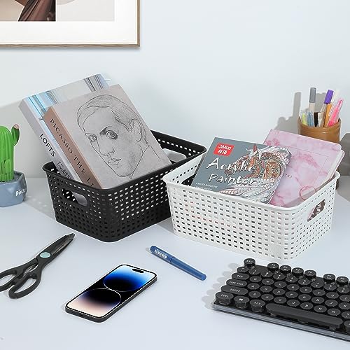 Snapklik.com : Plastic Storage Baskets Set Of 6 Durable Small Organizer ...