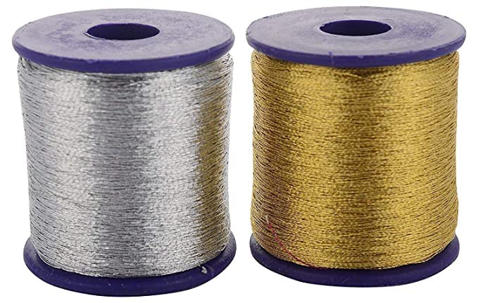 Bhavya Enterprises Zari Threads Golden and Silver,for Beading-Jewellery ...
