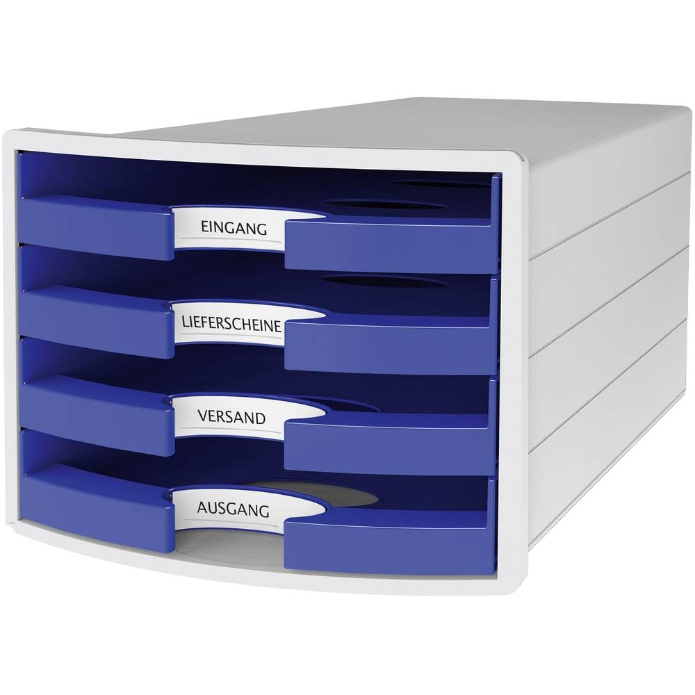 HAN 1013-14 Impuls Drawer Box DIN A4/C4 4 Open Drawers Blue : Amazon.co ...