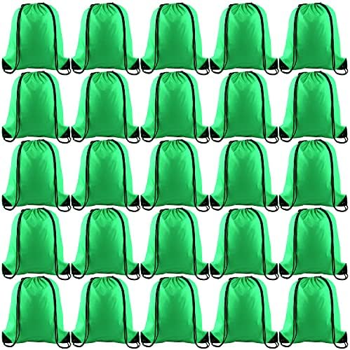 Amazon.com | KUUQA 25Pcs Green Drawstring Backpack Bulk Drawstring Bags ...