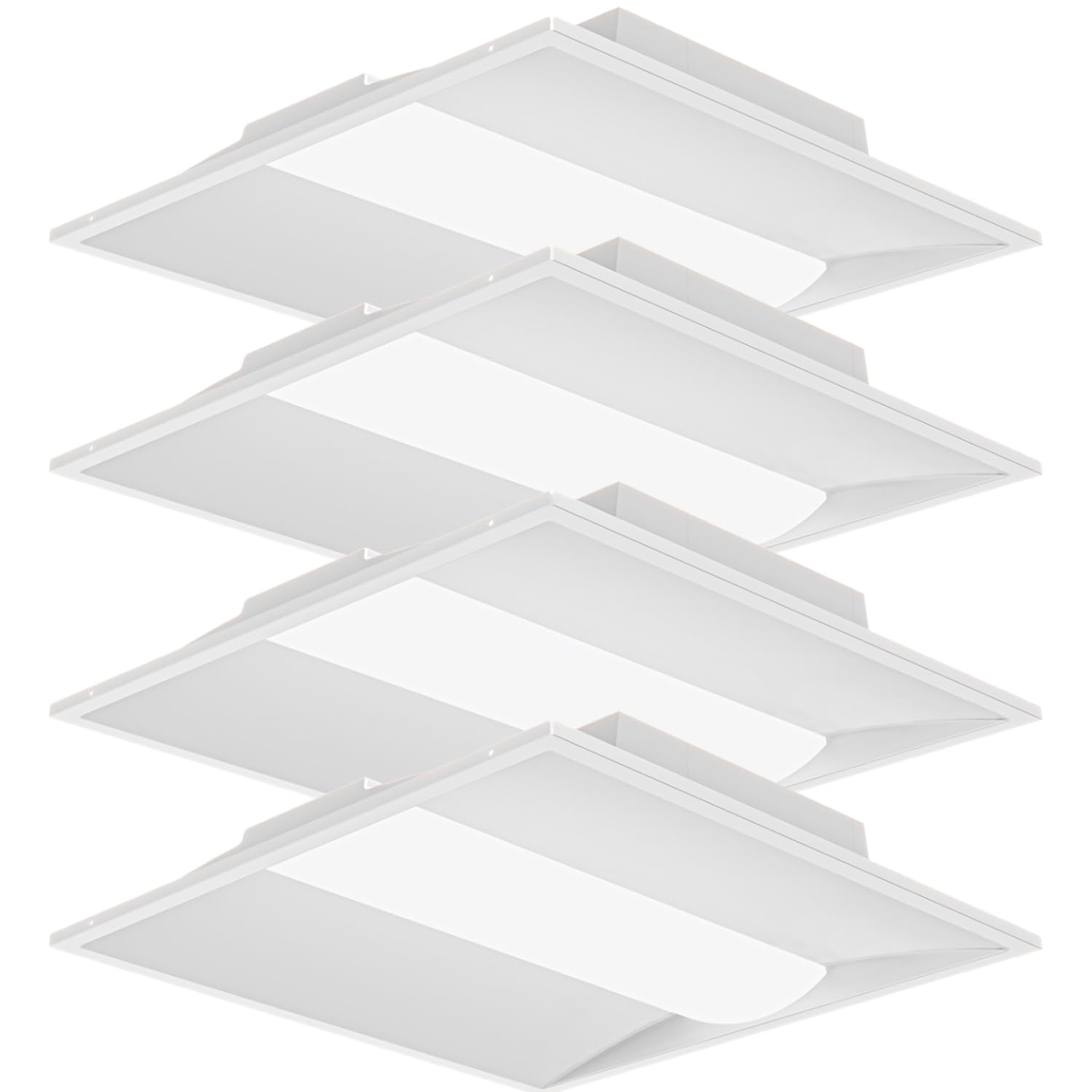 Sunco 4 Pack 2x2 FT LED Center Basket Troffer Light, 5500 Lumens, 3500K ...