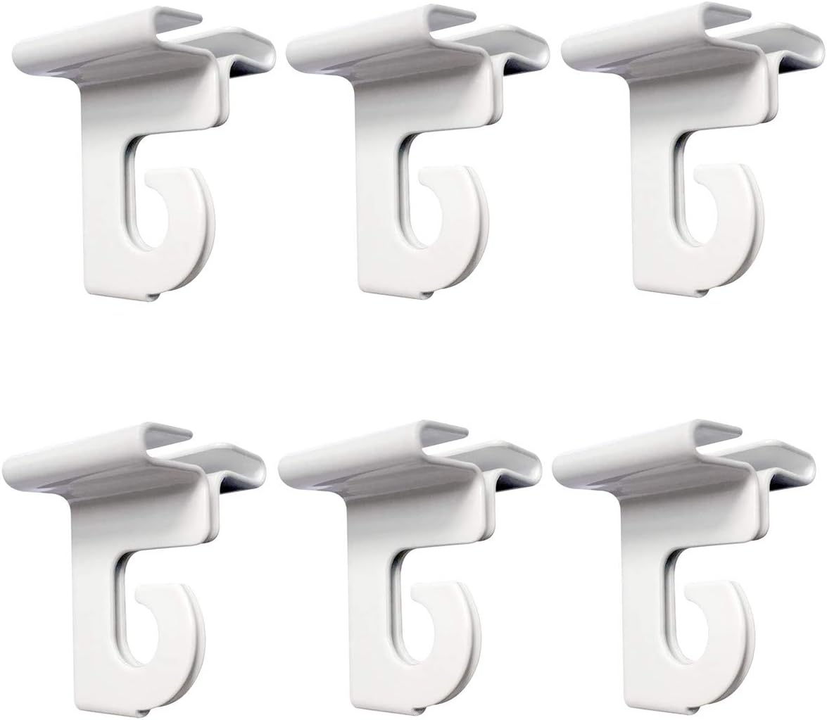 Amazon.com: 6 Sets Ceiling Hook Clips White Color Metal T-Bar Track ...