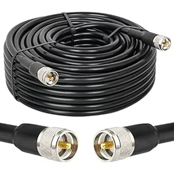 MOOKEERF CB Coax Cable,100ft RG213 Coaxial Cable UHF PL259 Male to Male Low Loss UHF Cable CB ...