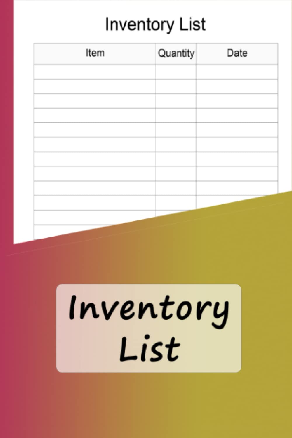 Buy Inventory List: Inventory List Log Book | Simple Inventory Log Book ...
