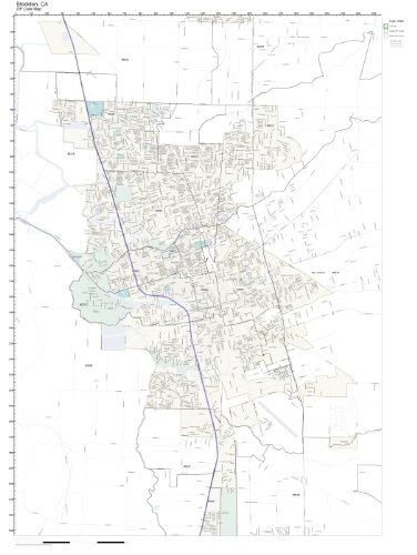 Amazon.com : ZIP Code Wall Map of Stockton, CA ZIP Code Map Laminated ...