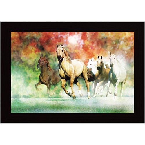 Posterskart Horse Running Colourful Painting Wall Framed Poster ...