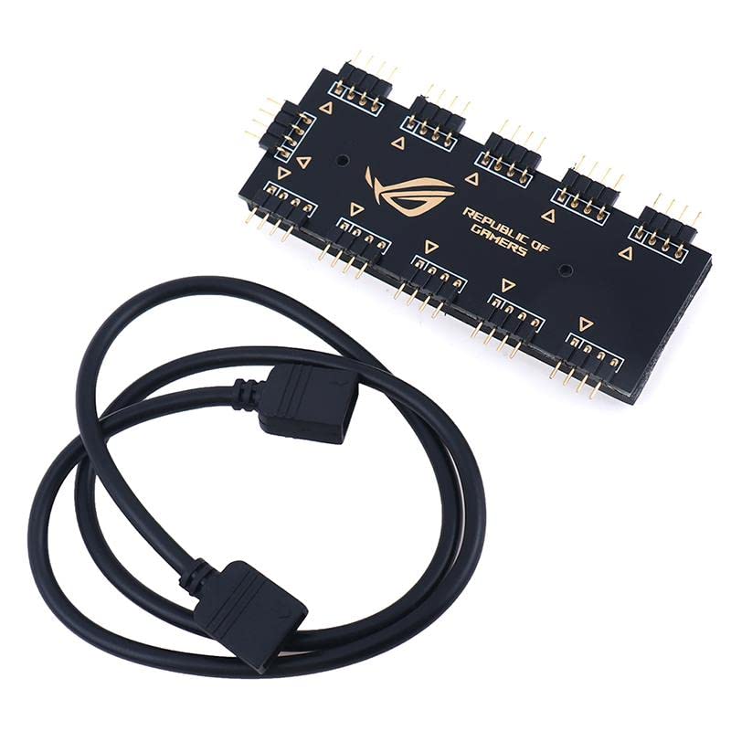 Buy BUYYART New 12V 4Pin RGB Synchronization HUB Splitter 1 to 10 RGB ...