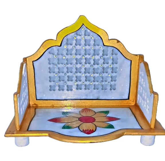 White Marble Home Temple, God Stand for Home, Singhasan for God, Laddu ...