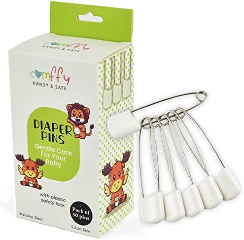 Amazon.com : Comffy 50 PCS Diaper Pins - Stainless Steel Pins with ...