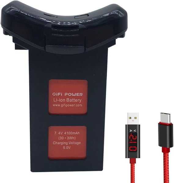 Amazon.com: Drone Battery, 7.4V 4100mah LiPo Battery with USB Charging ...