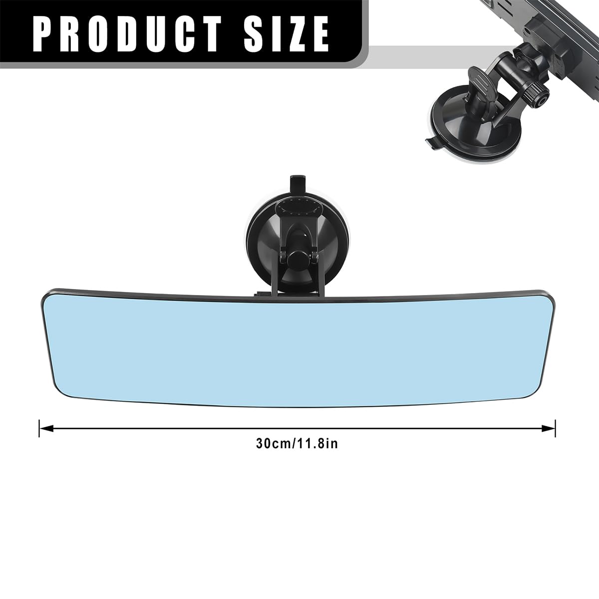 Snapklik.com : 12" Universal Rear View Mirror, Upgraded Larger Size ...