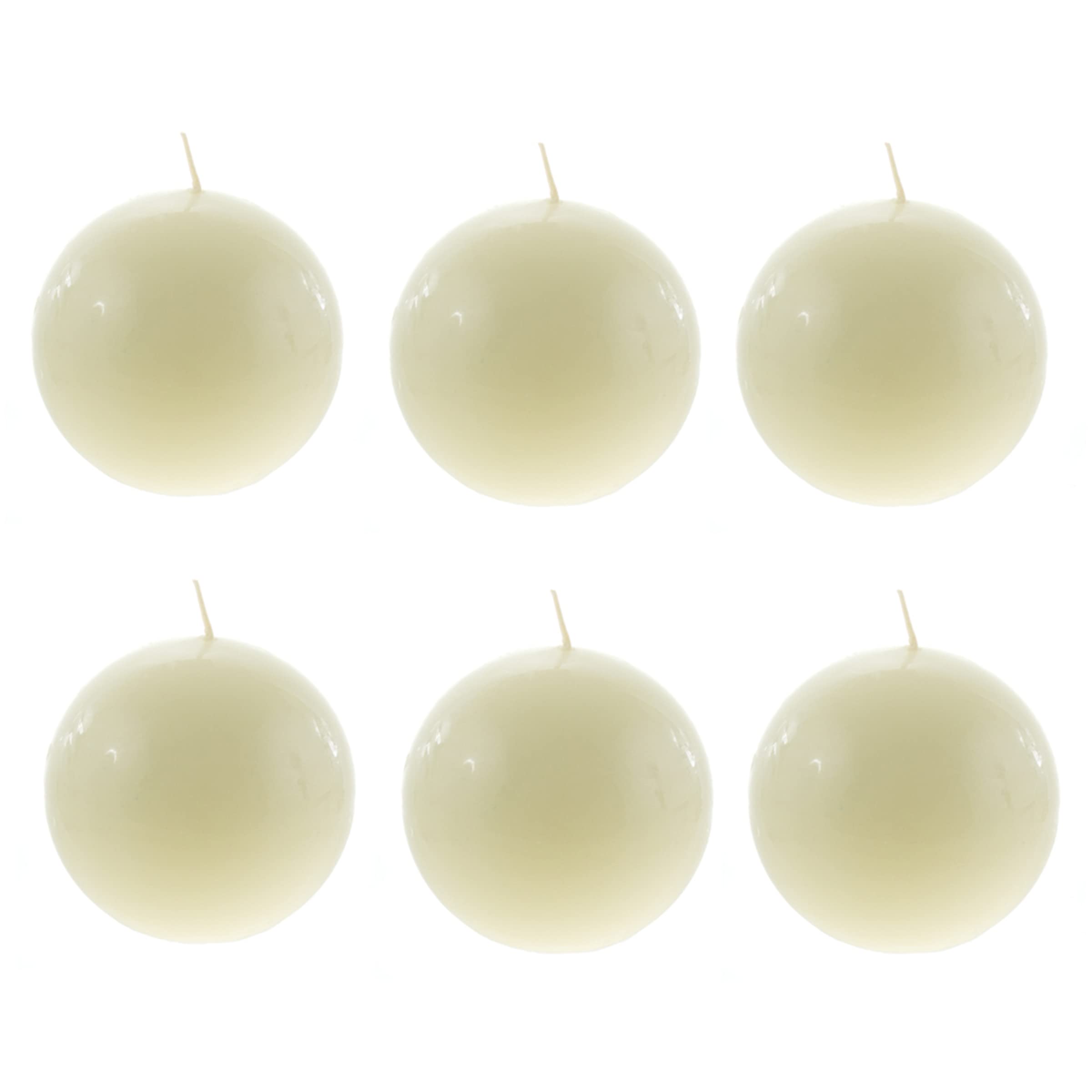 Amazon.com: Mega Candles 6 pcs Unscented Ivory Round Ball Candle, Hand ...
