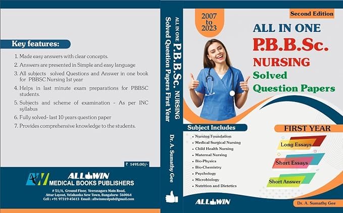 Buy ALL IN ONE PBBSC NURSING SOLVED QUESTION PAPER FIRST YEAR Book ...