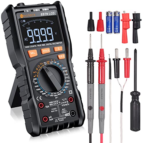 Neoteck TRMS 9999 Counts Manual/Automatic Digital Multimeter NCV DMM ...