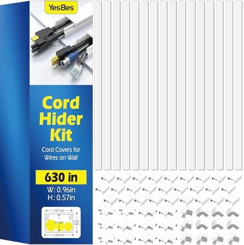Amazon.com: 630in Cord Hider Kit, Paintable Cable Raceway, Cord Covers ...
