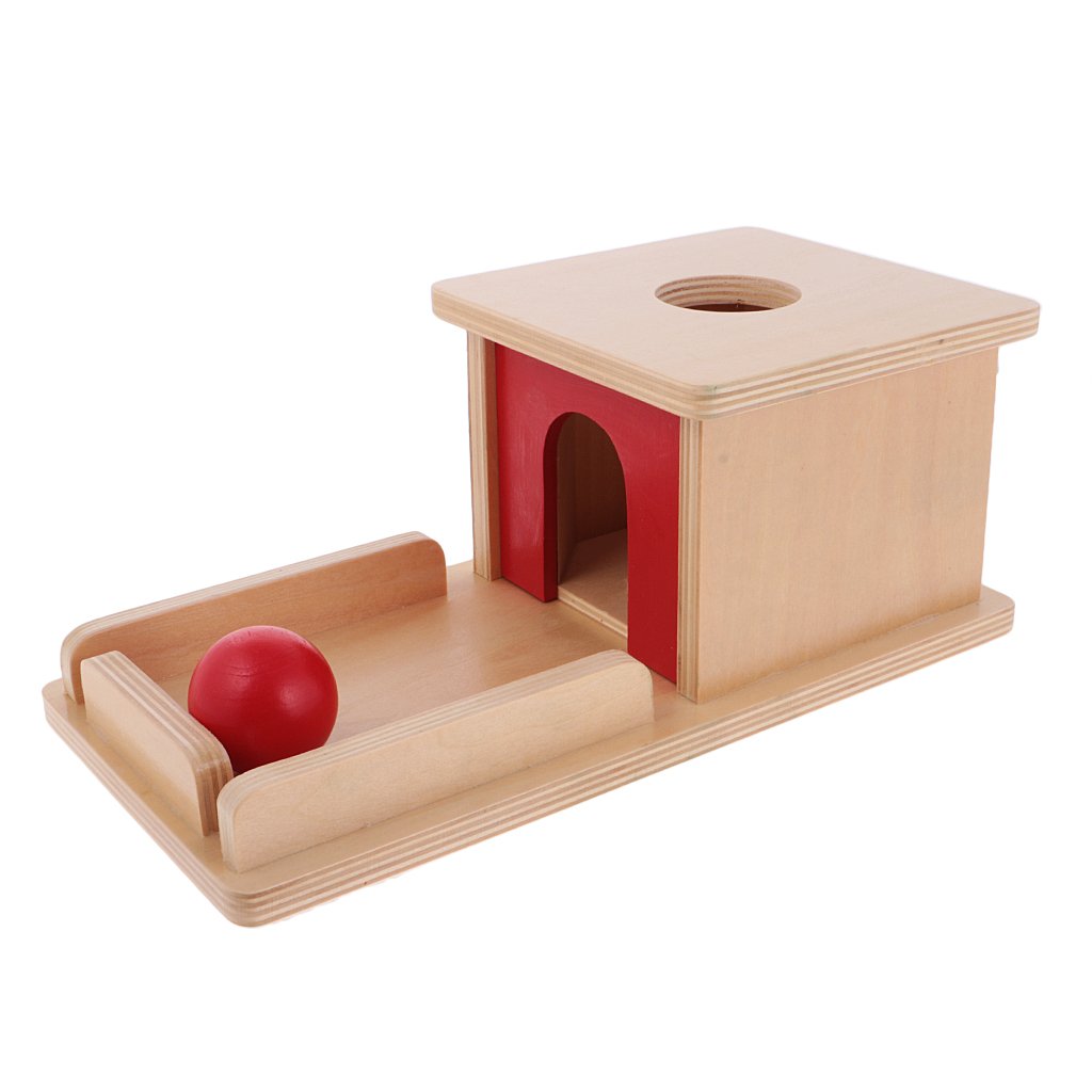 Montessori Sensorial Material Object Permanence Box with Tray and Ball ...