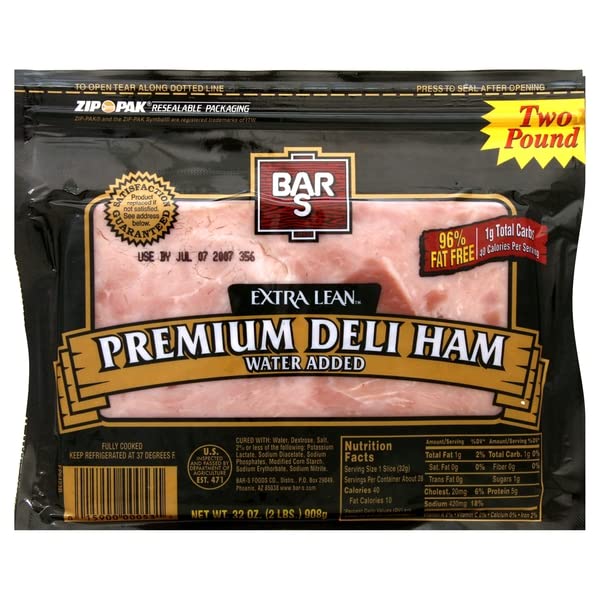 Amazon.com: Bar S, Extra Lean Cooked Ham, 32 Ounce : Grocery & Gourmet Food