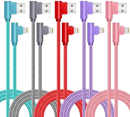 iPhone Charger Cable 90 Degree 2M 3Pack, [Apple MFi Certified] USB A to ...