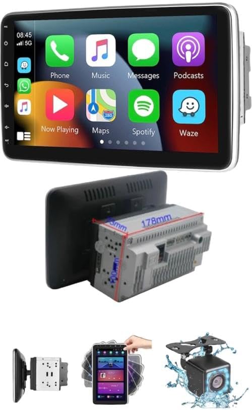 Amazon.com: Double Din Car Stereo - ROTATABLE 10.1 inch Touchscreen Car ...