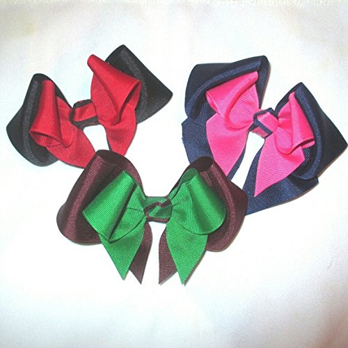 Amazon.com : Large and Mini Hair Bow. Made in the USA, 3 pack. ss9 ...