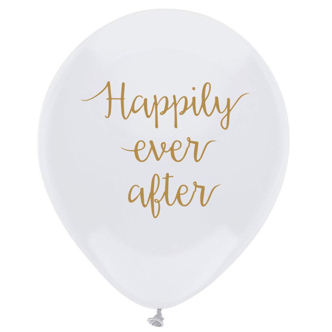 Amazon.com: MAGJUCHE Happily Ever After Balloons, 16pcs White and Gold ...