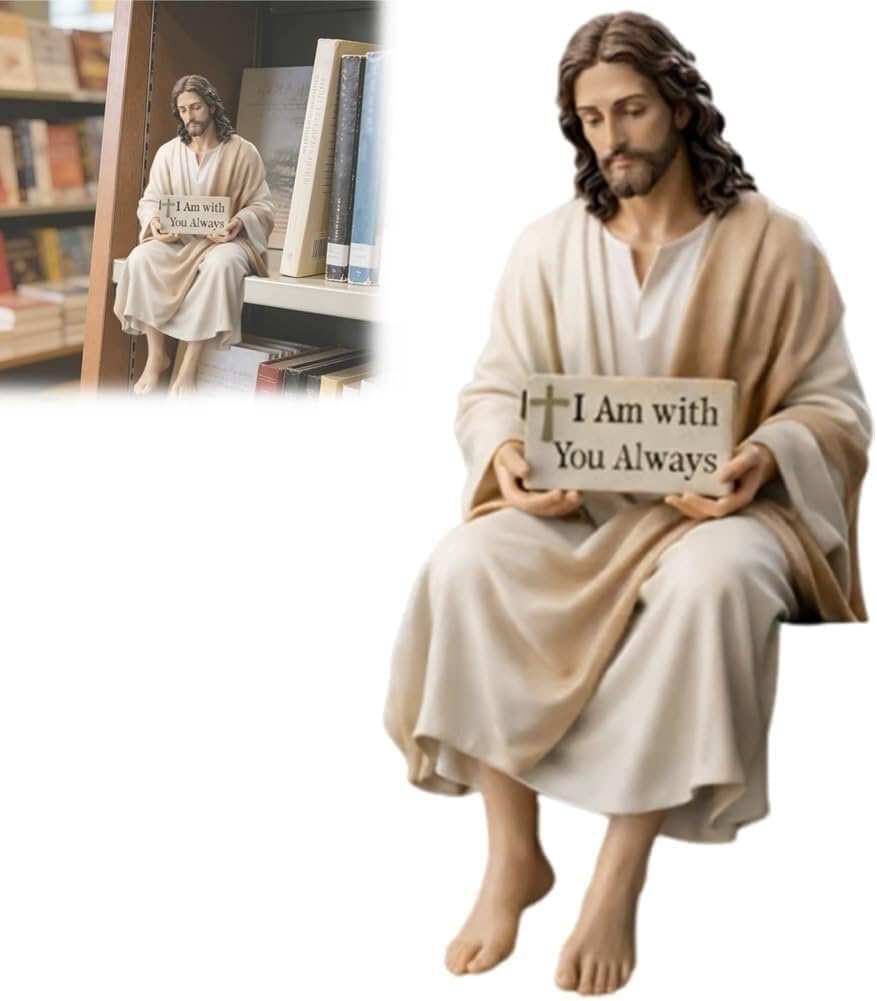 Amazon.com: Jesus Resin Desk Companion Figurine, Handmade Sitting Jesus ...