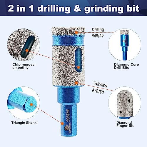 Snapklik.com : Dry Diamond Core Drill Bit, 4/5inch Diamond Finger ...