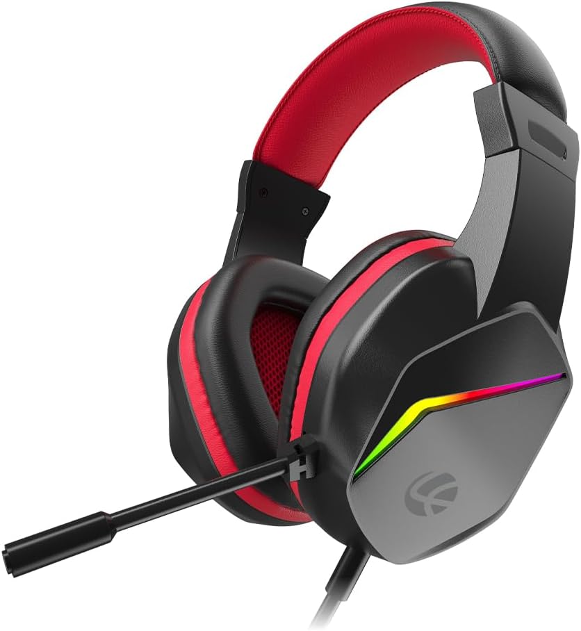 Redgear Cloak Wired RGB Wired Over Ear Gaming Headphones with Mic for ...